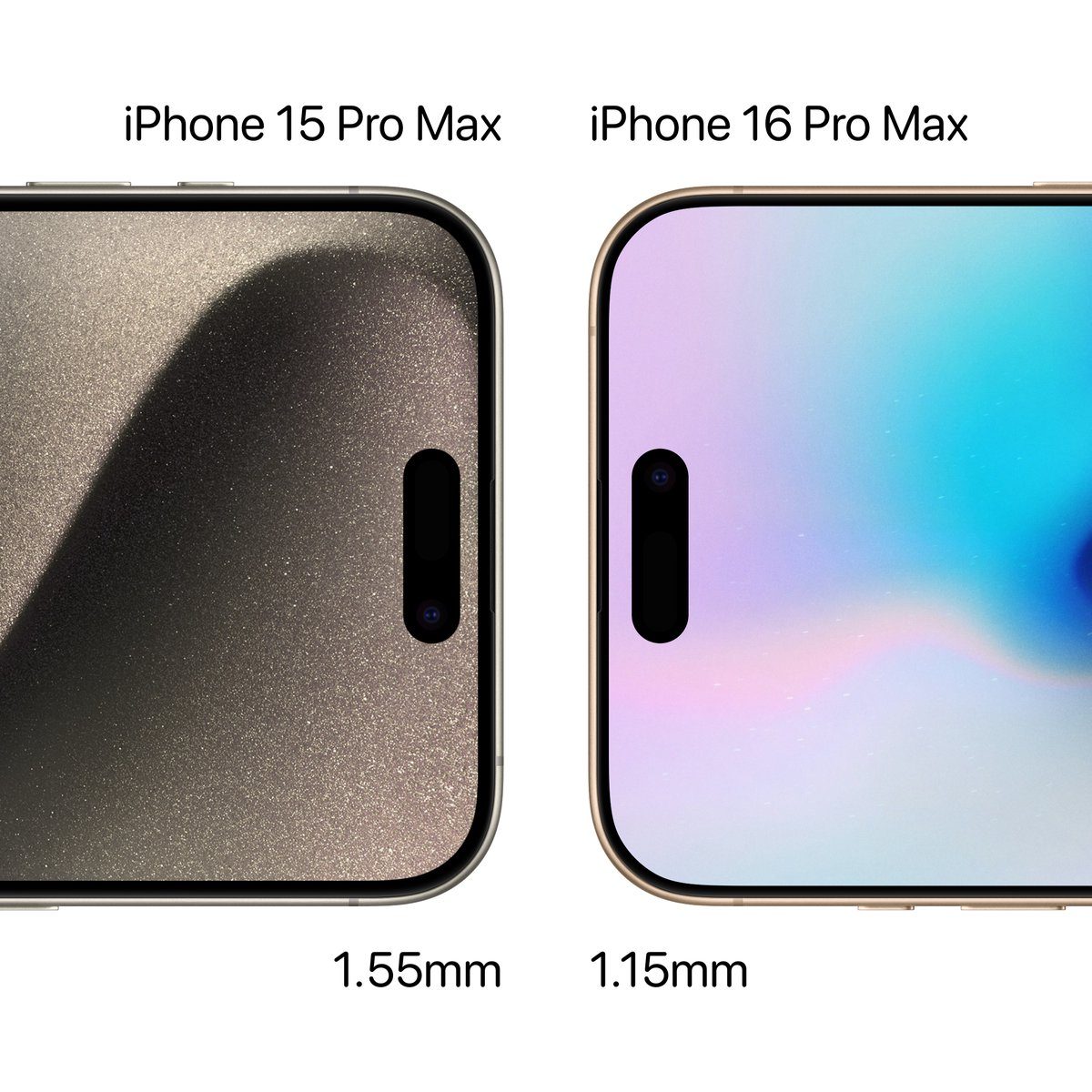 iPhone 16 Pro 边框史上最窄！ 一张图带你比较新旧边框厚度差异 - 安卓手赚网